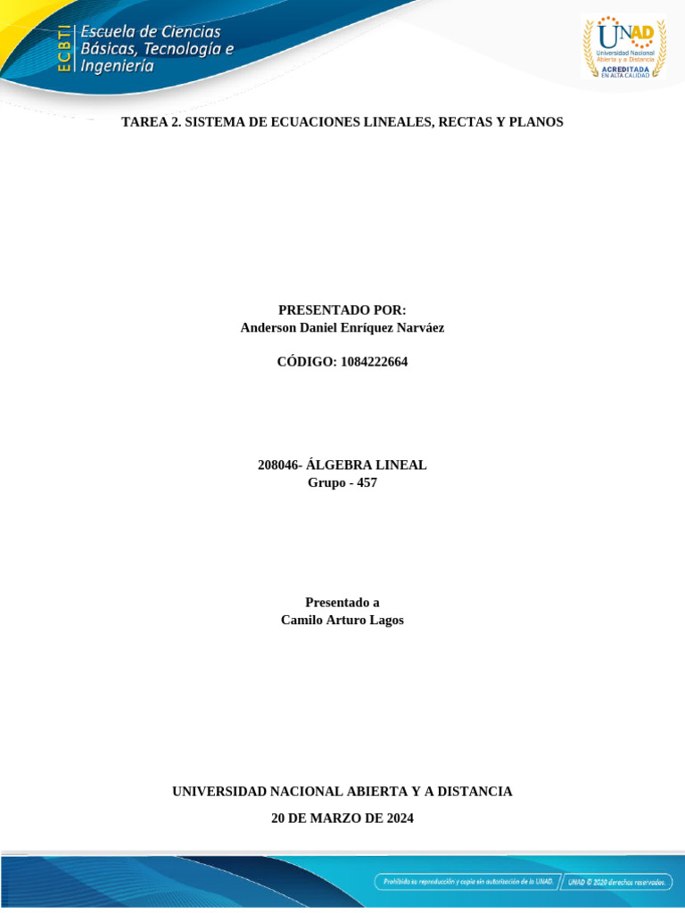 AndersonEnriquez - Sistema de Ecuaciones Lineales, Rectas y Planos ...