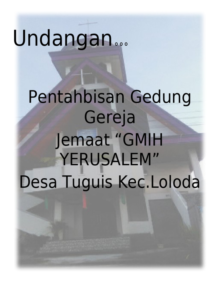 Undangan Pentahbisan Gedung Gereja | PDF