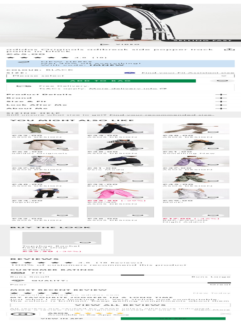 Adidas Originals Adibreak Side Popper Track Pants in Black ASOS | PDF ...