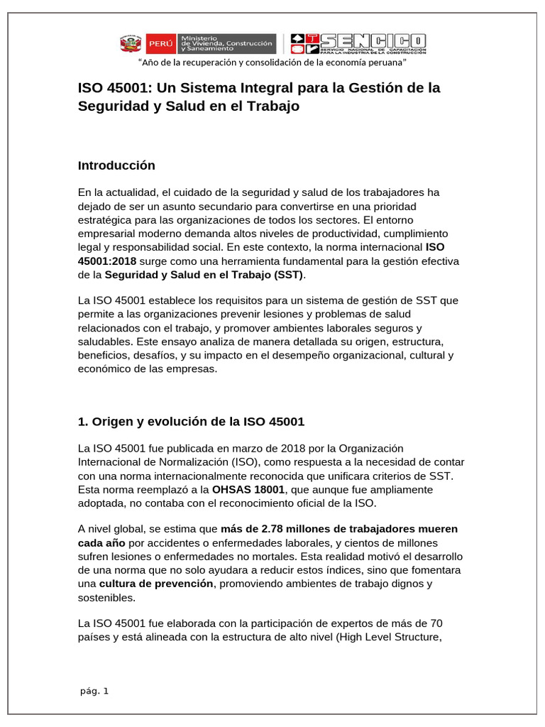 Iso 45001 Tarea de Seguridad | PDF | Responsabilidad social corporativa | Economias