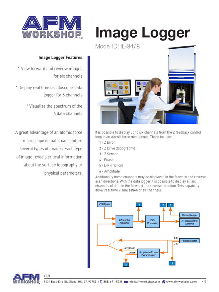 AFM Image Logger Datasheet2016 | PDF | Atomic Force Microscopy ...