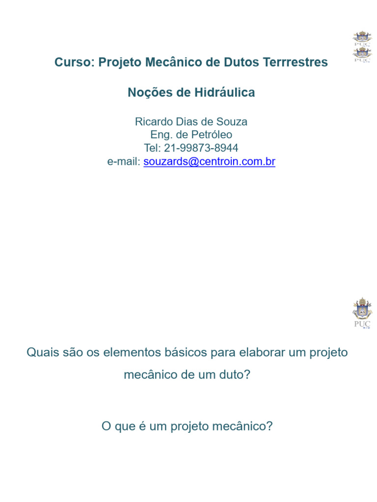 5hidraulica Dutos RDias | PDF | Pressão | Bomba