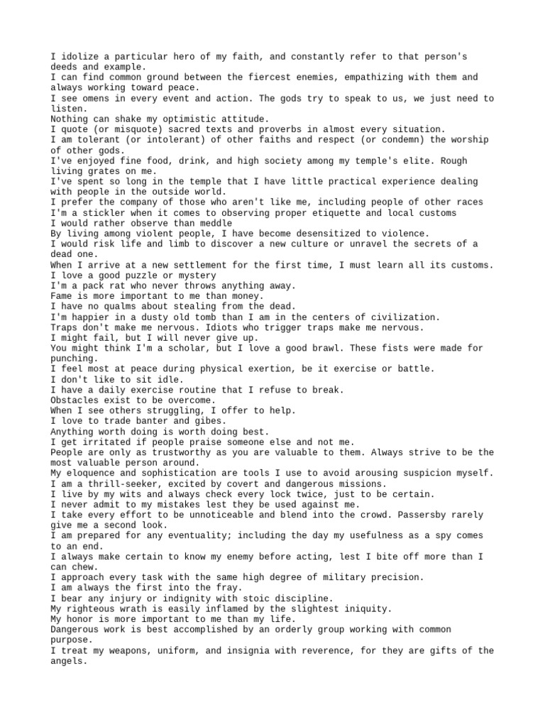 Personality | PDF | Elves