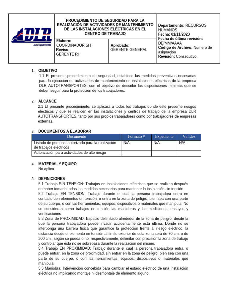 NOM-029_PROCEDIMIENTO DE SEGURIDAD PARA LA REALIZACIÓN DE ACTIVIDADES DE MANTENIMIENTO DE LAS ...