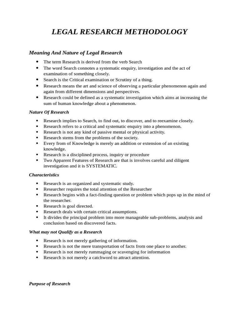 LEGAL RESEARCH METHODOLOGY | PDF | Methodology | Theory