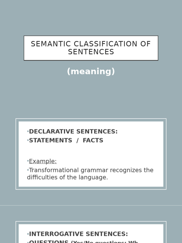 Semantic Classification of Sentences | PDF