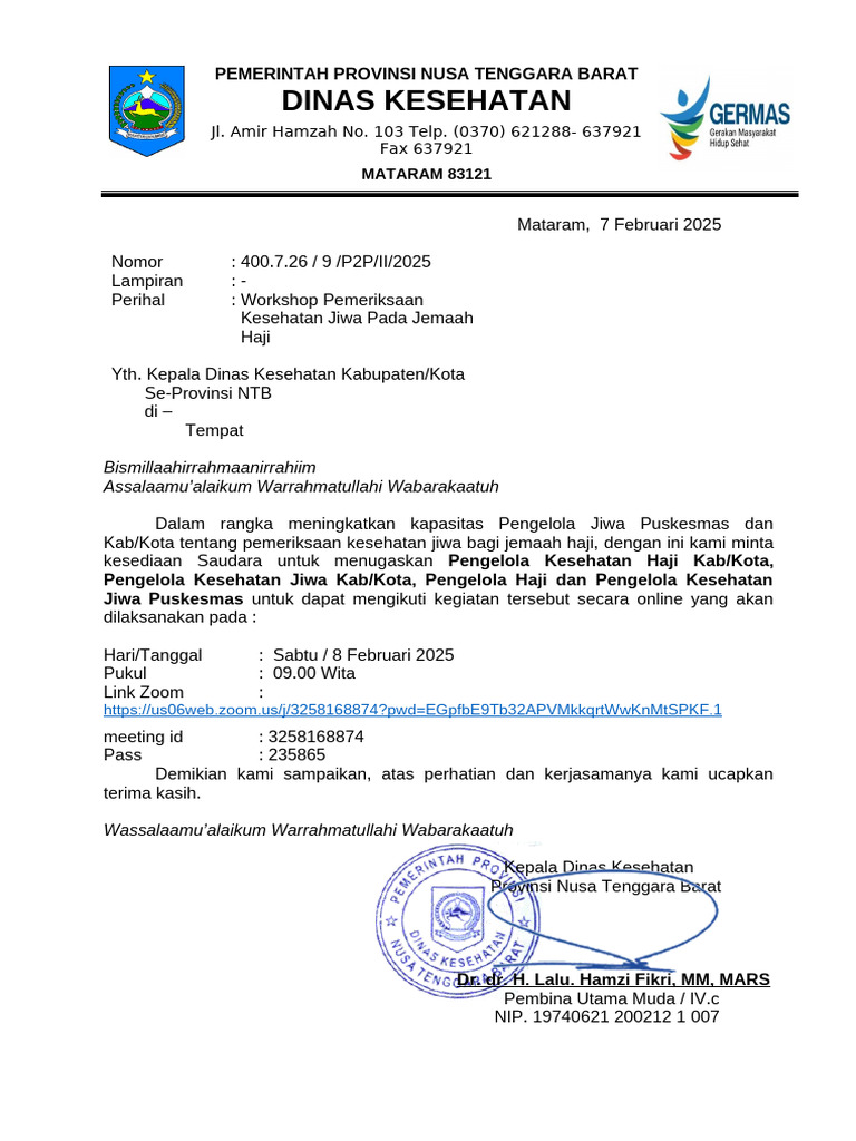 Surat Workshop Jiwa | PDF