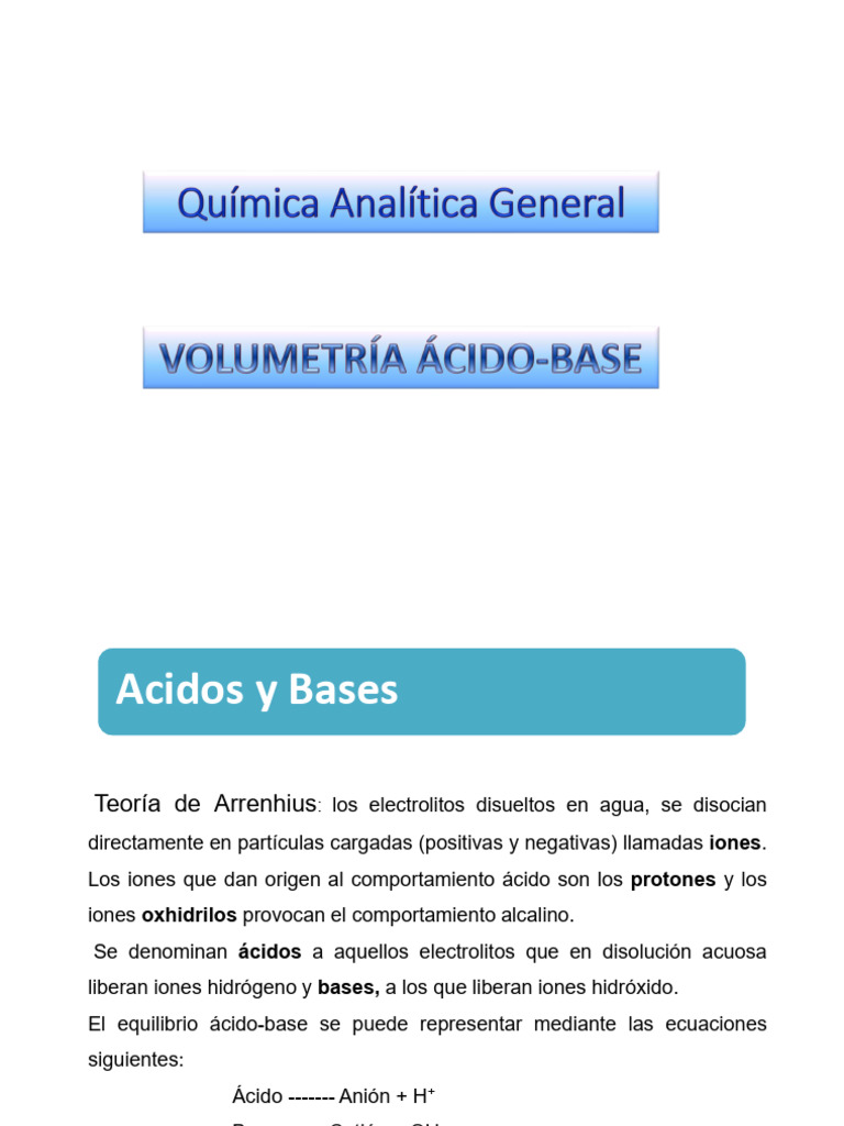 Teorías de Ácidos y Bases en Química | PDF | Ácido | Química analítica