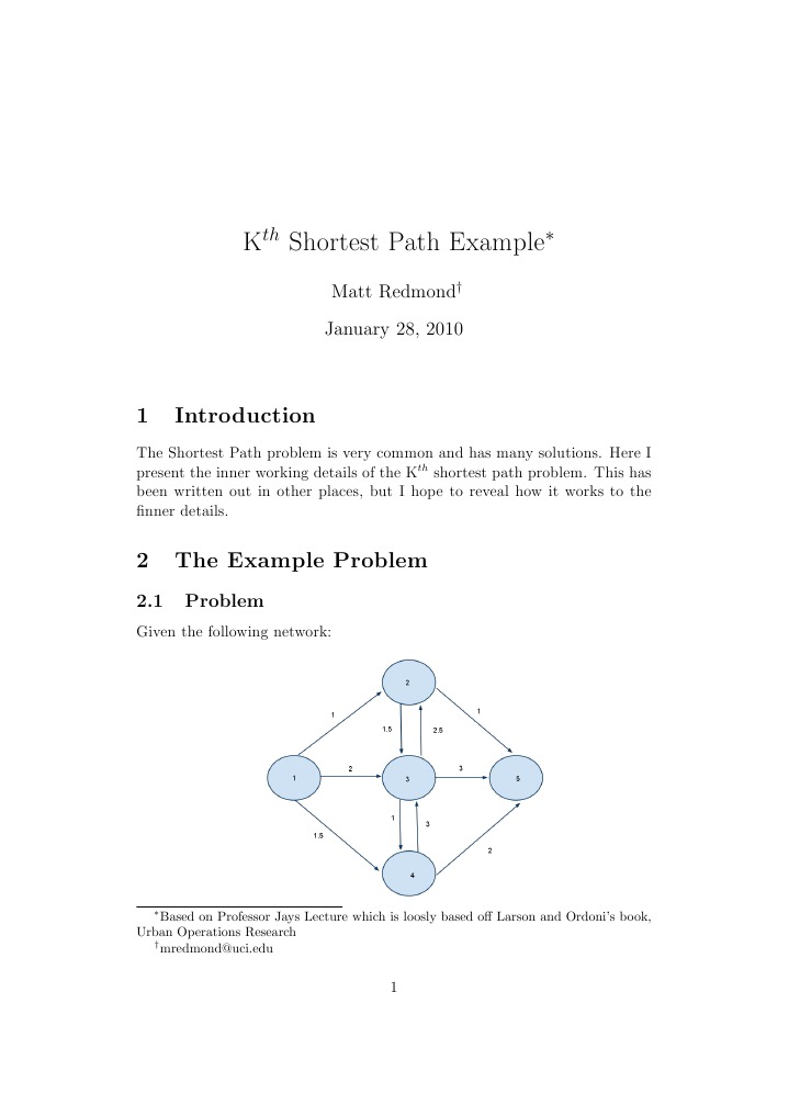 K Shortest Path Example Pdf Discrete Mathematics Computer Programming