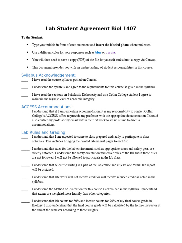 Lab Student Agreement (2) - Tagged | PDF | Smartphone | Telephone