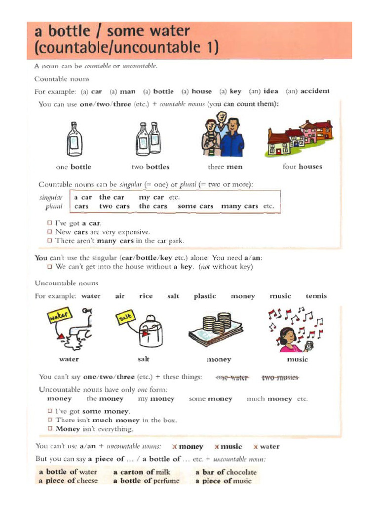 Countable and Uncountable Nouns - 1 (RB Unit 67) | PDF