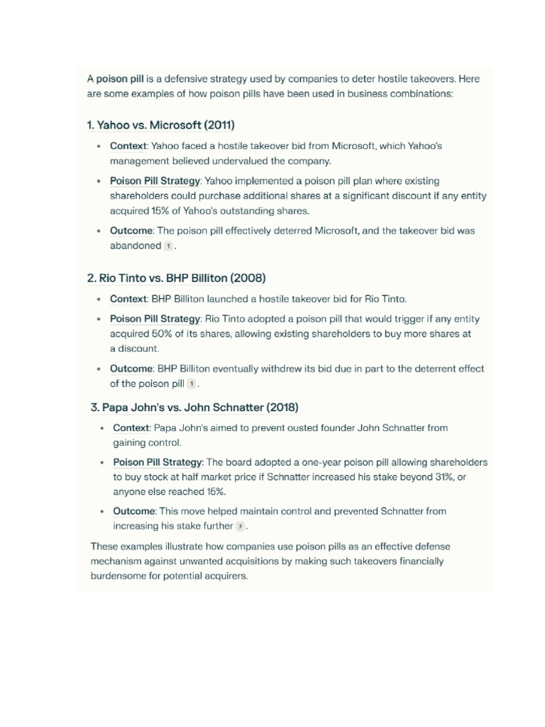 Unfriendly (Hostile) Combination | PDF