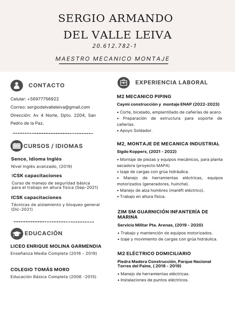 CV Sergio Del Valle | PDF