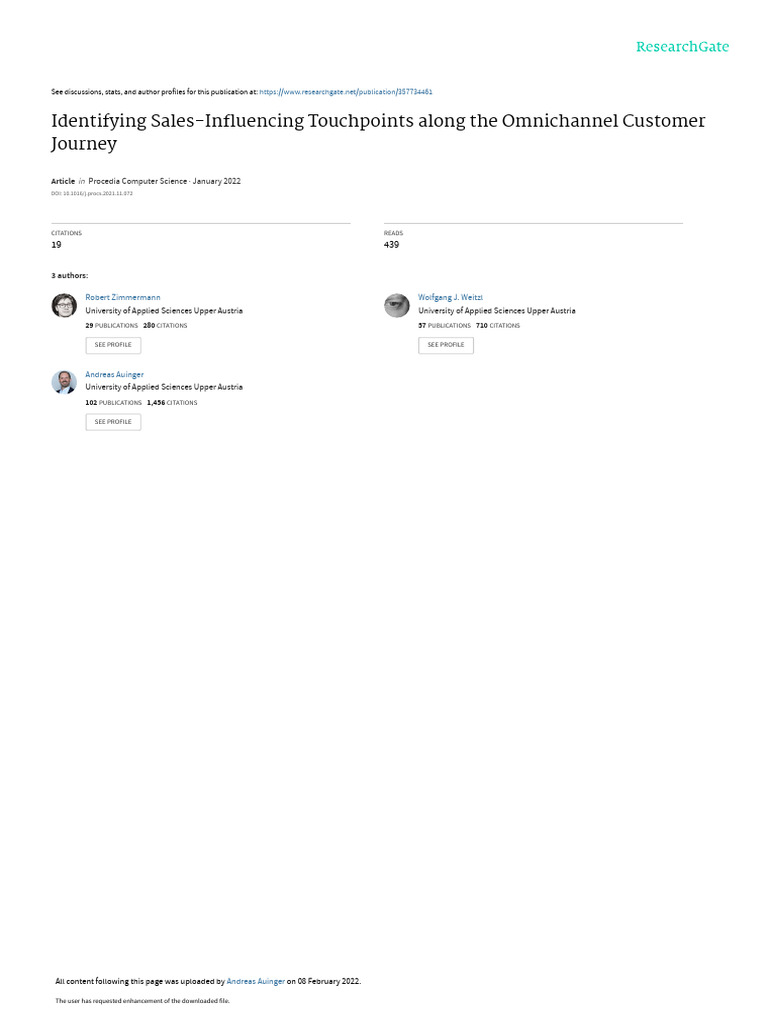 22 Procedia Zimmermann Weitzl Auinger Sales Influencing Touchpoints | PDF | Survey Methodology ...