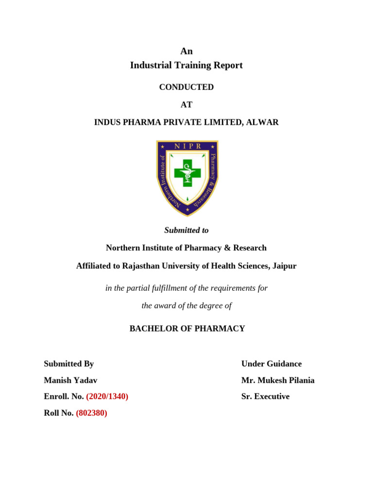 Original Tranning Report | PDF | Sterilization (Microbiology) | Injection (Medicine)