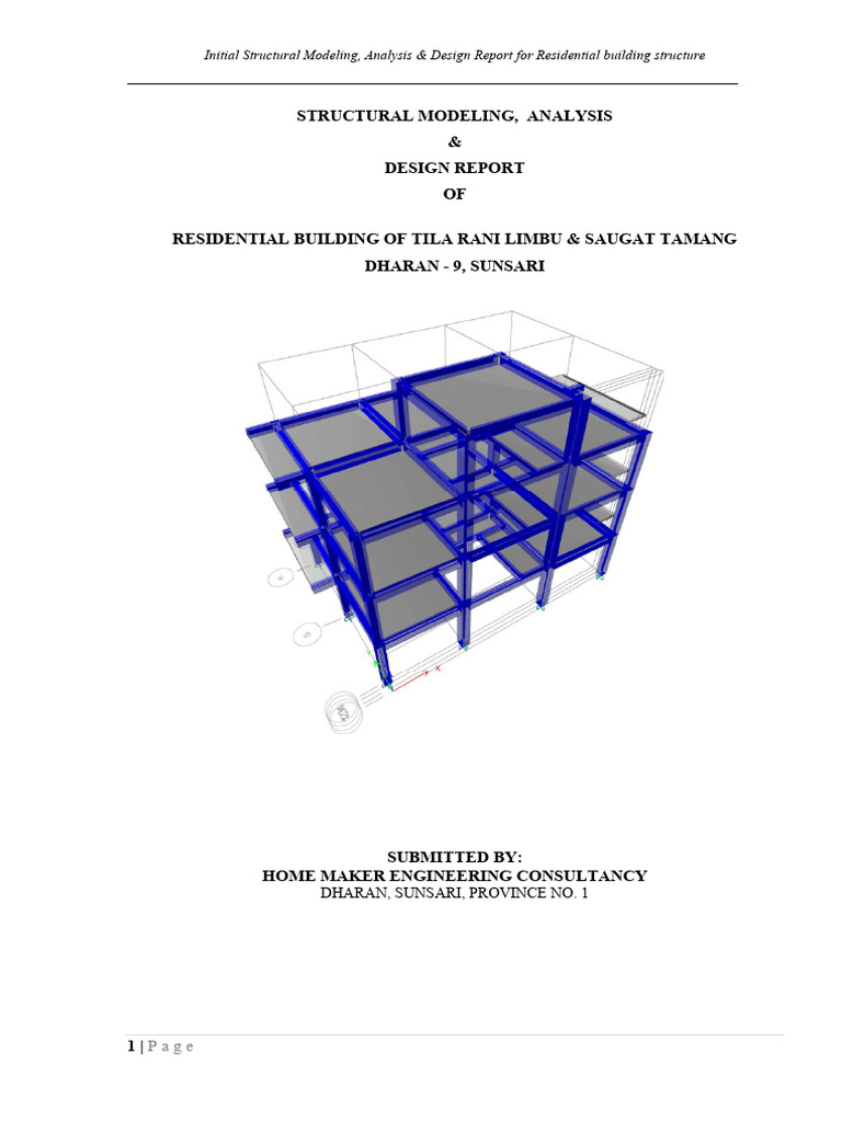 Structural Design Report for Tamang Residence | PDF | Beam (Structure ...