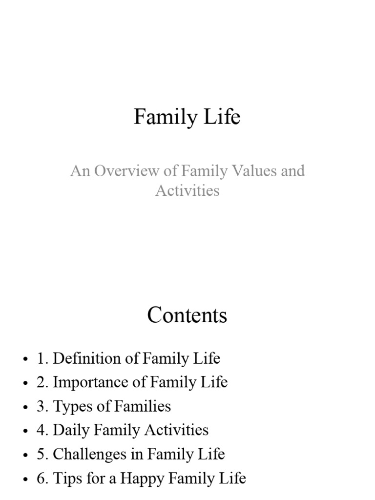 Family - Life - PPT 2 | PDF