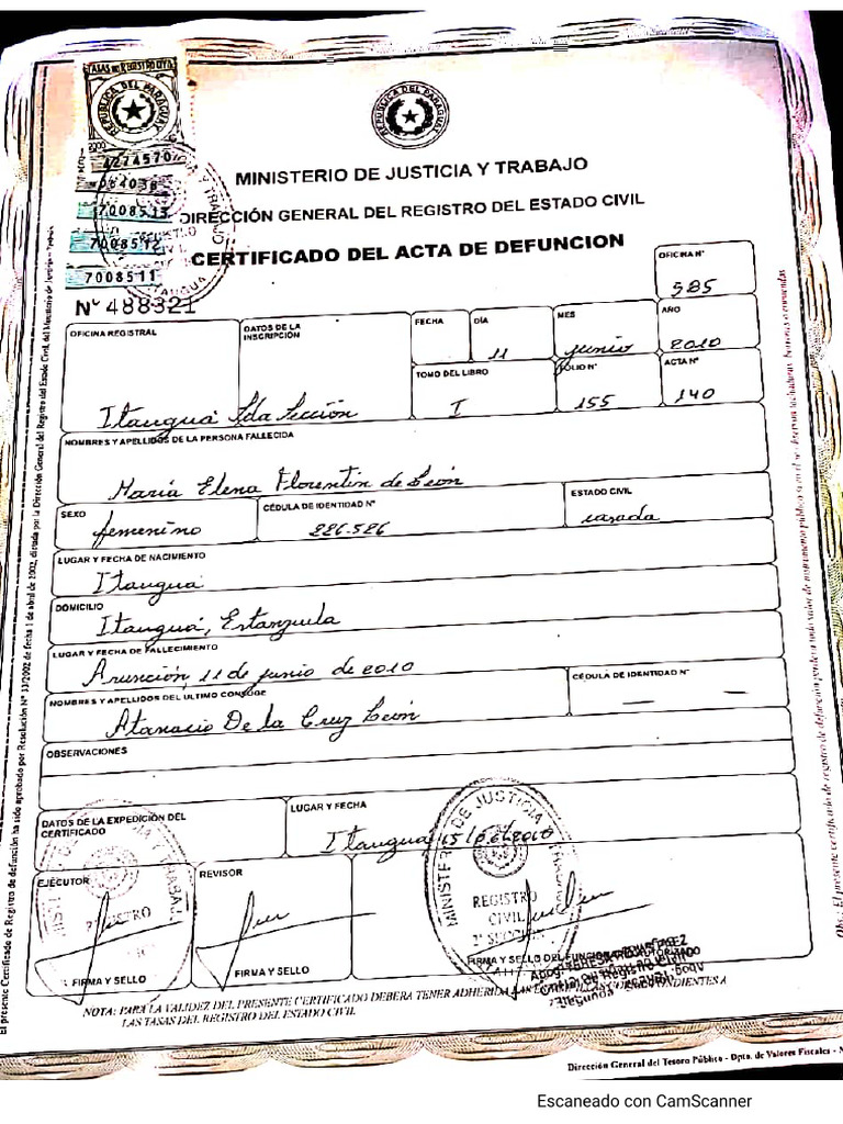 certificado de defunción | PDF