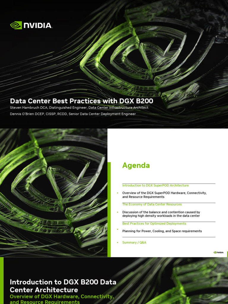 Nvidia DGX Superpod Data Center Best Practices With DGX b200 | PDF | Data Center | Computing