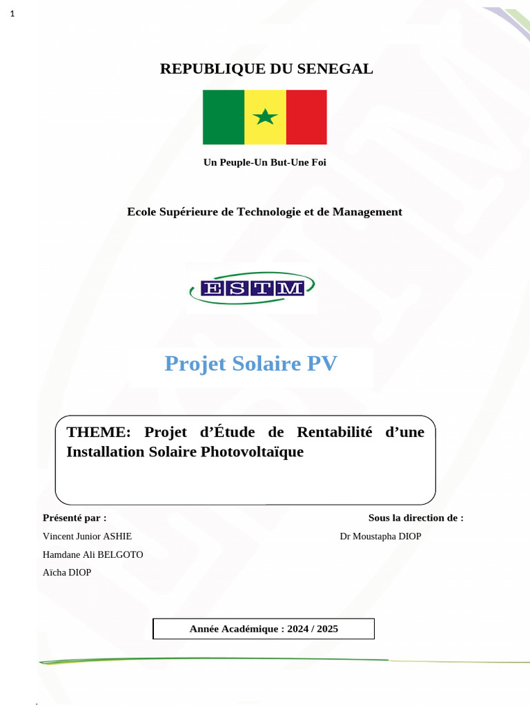 Rapport PV MBORO | PDF | Énergie durable | Dioxyde de carbone