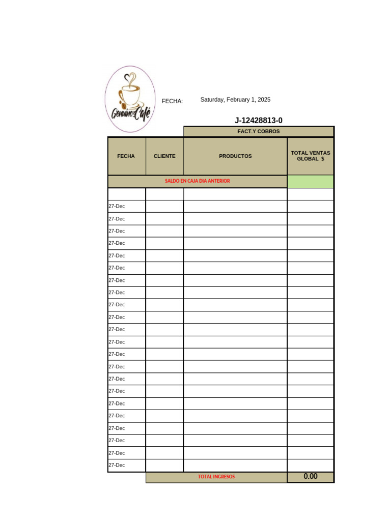Resumen Diario de Ventas y Erogaciones | PDF