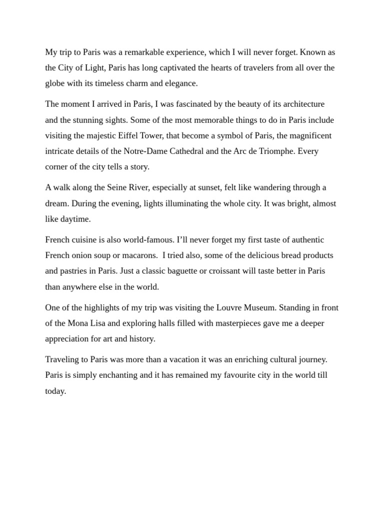 Enchanting Paris: A Memorable Journey | PDF