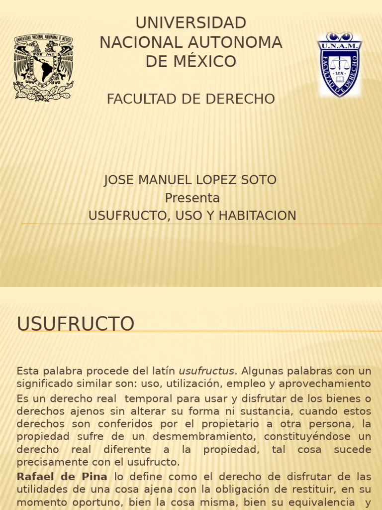 Usufructo | PDF | Propiedad | Justicia