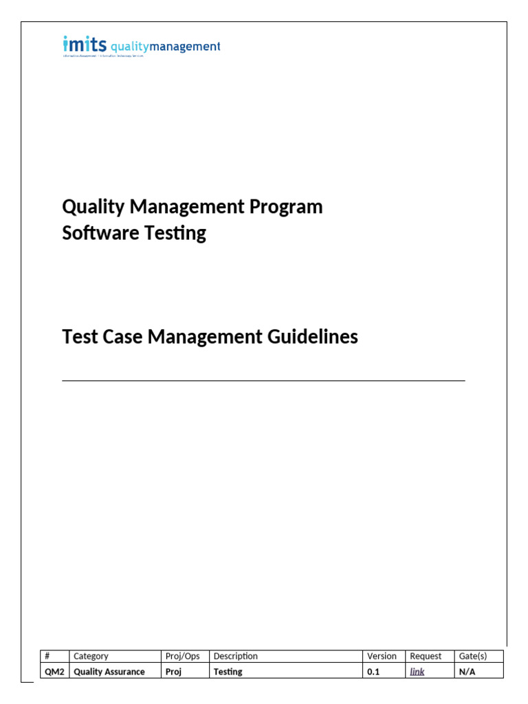 Test Case Management Guidelines | PDF | Software Testing | Software
