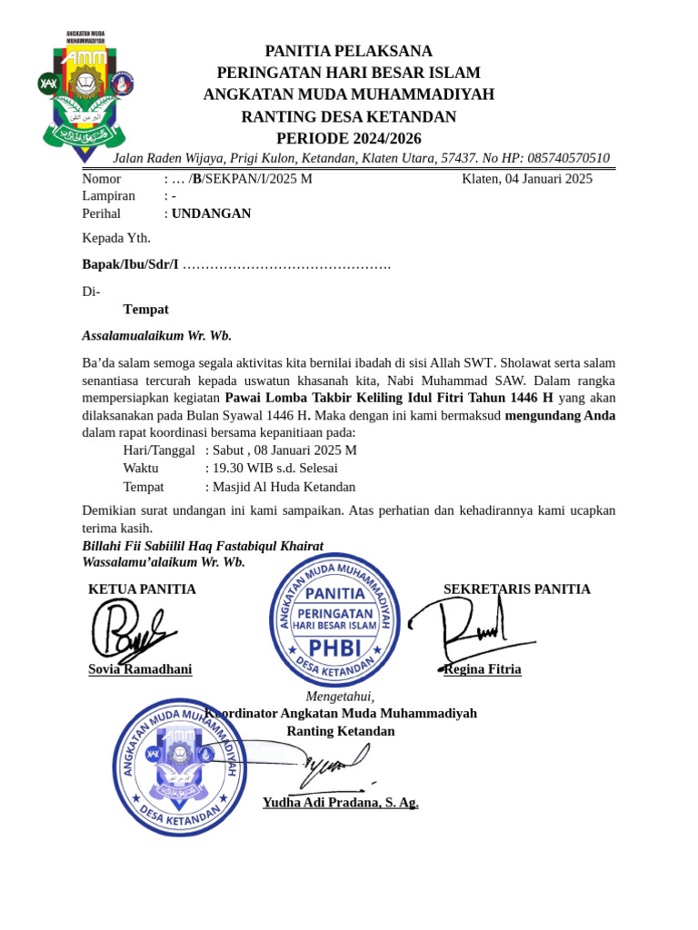 Surat Undangan Amm | PDF