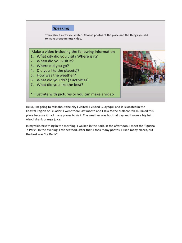 Speaking Unit 3 | PDF