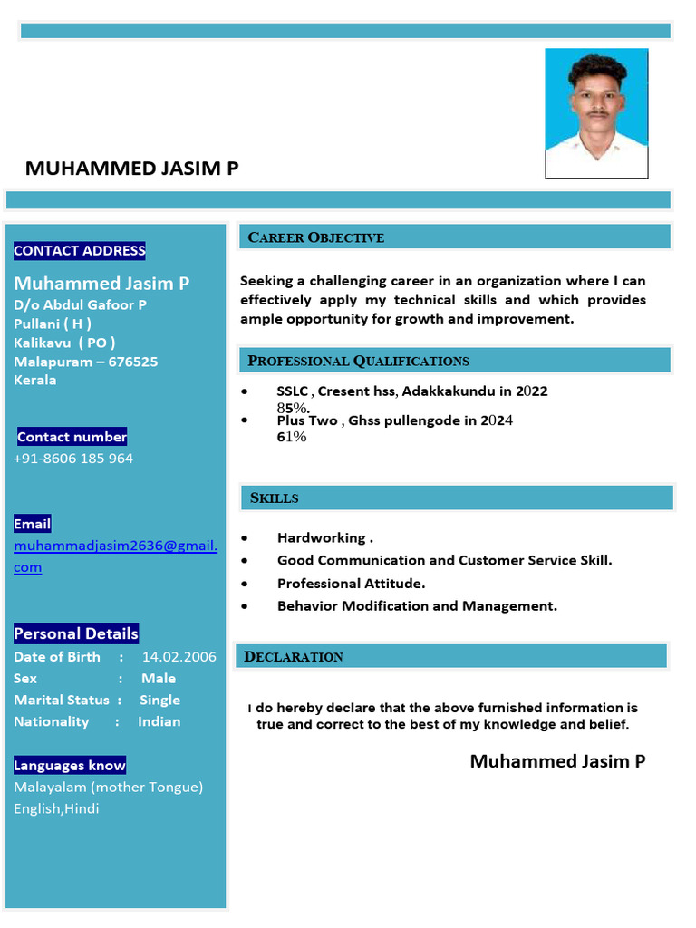 Muhammed Jasim CV | PDF