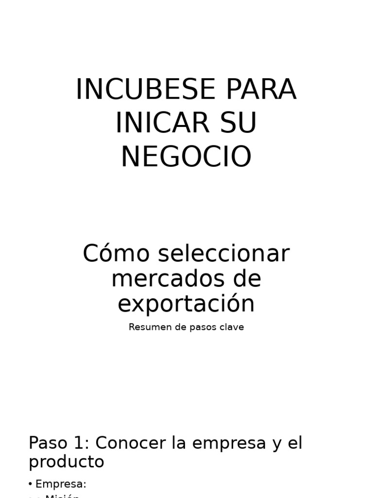 Cómo Seleccionar Mercados de Exportación | PDF | Iniciativa empresarial ...