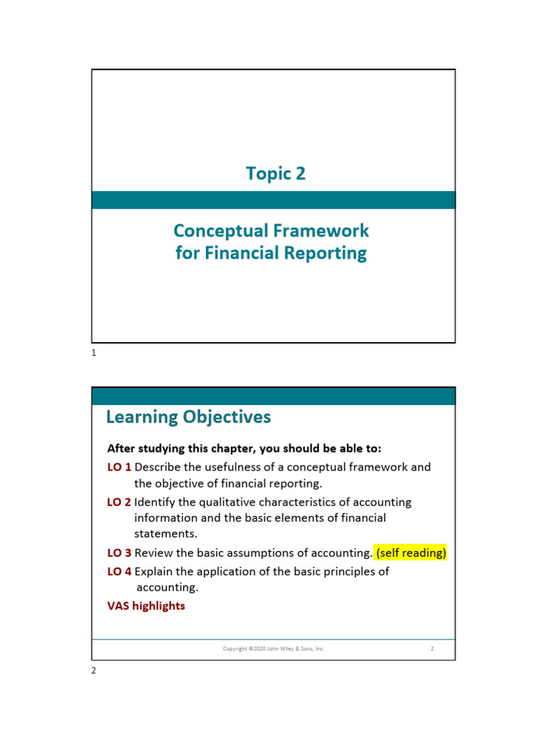 2024 Topic 2 The Conceptual Framework (Reading Chapter 2) | PDF | Fair Value | Historical Cost