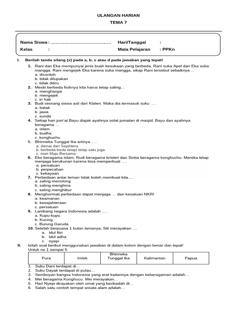 UH PPKN TEMA 5 | PDF