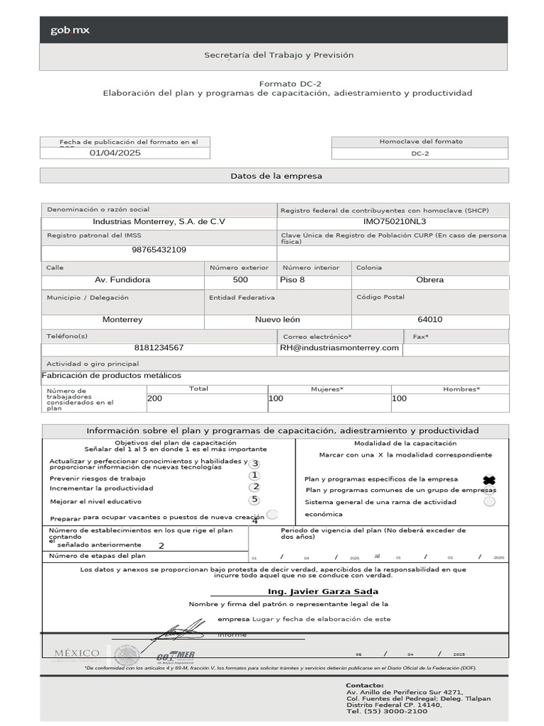 DC2 PDF Formato Editable Descargable | PDF