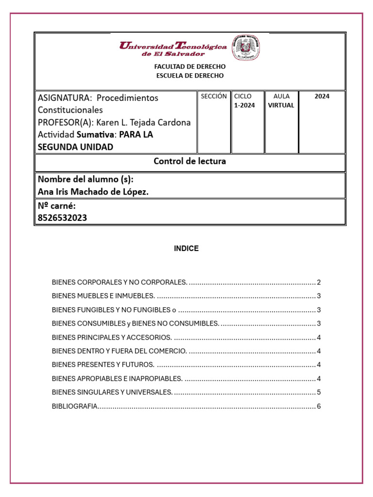 ANA IRIS MACHADO DE LOPEZ-CLASIFICACION DE LOS BIENES (1) | PDF ...