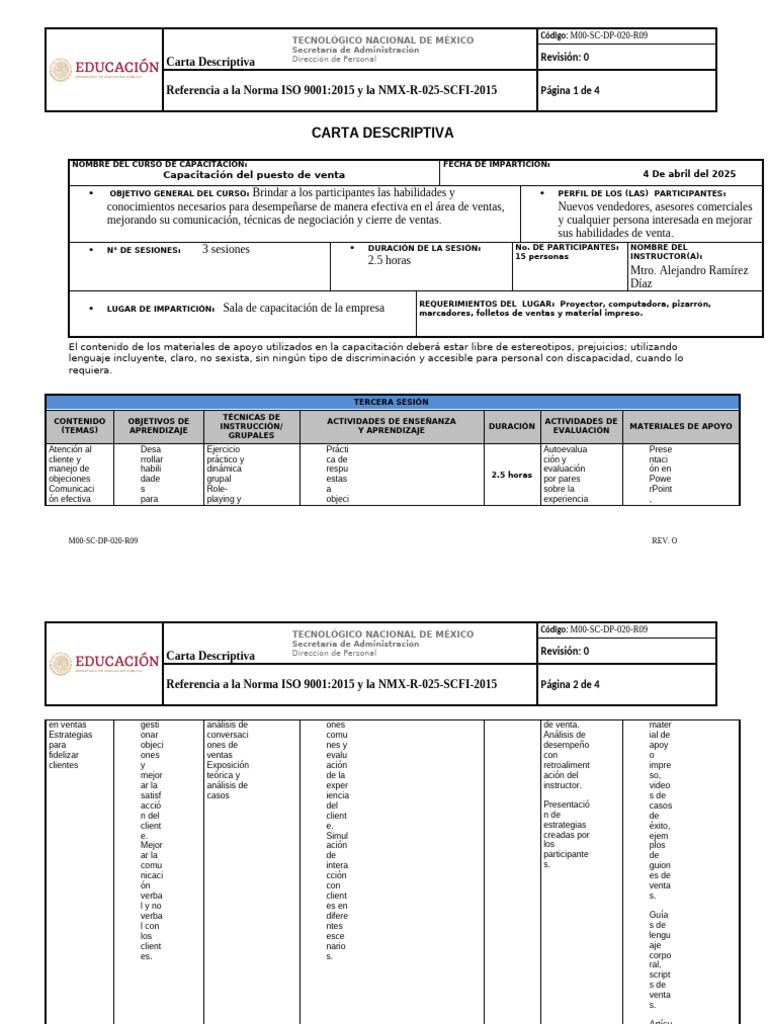 CARTA_DESCRIPTIVA | PDF