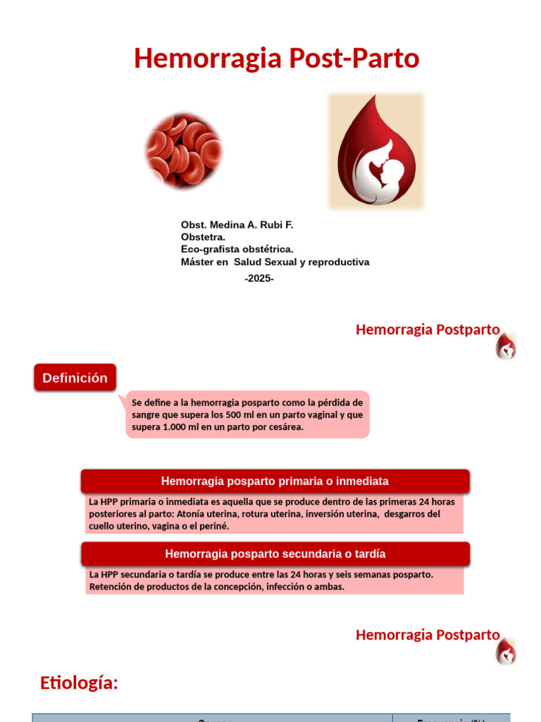 Hemorragia PostParto | PDF | Parto | Especialidades Medicas