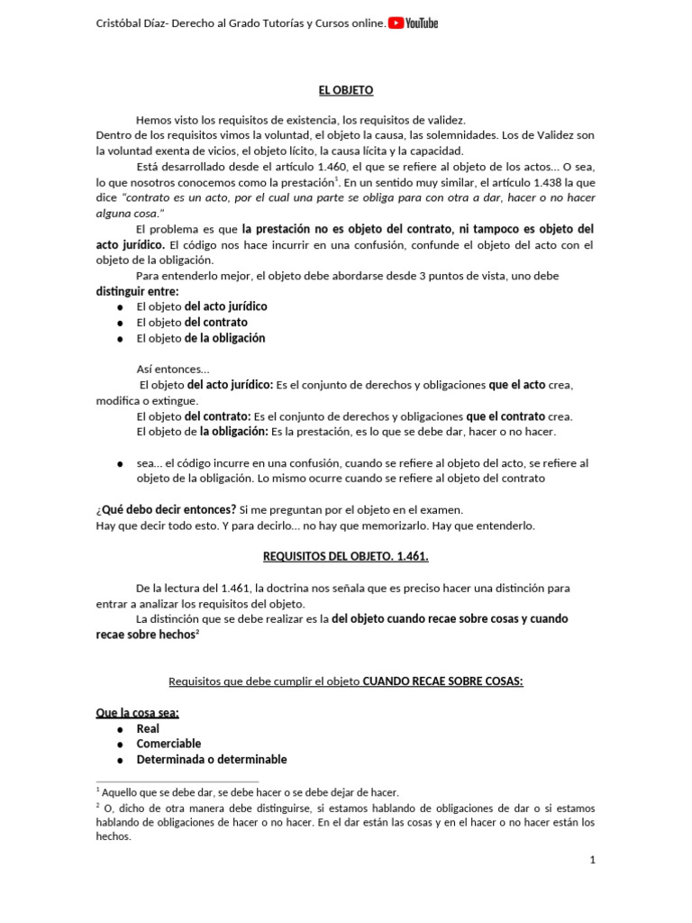 Clase 8 EL OBJETO | PDF | Derecho privado | Justicia