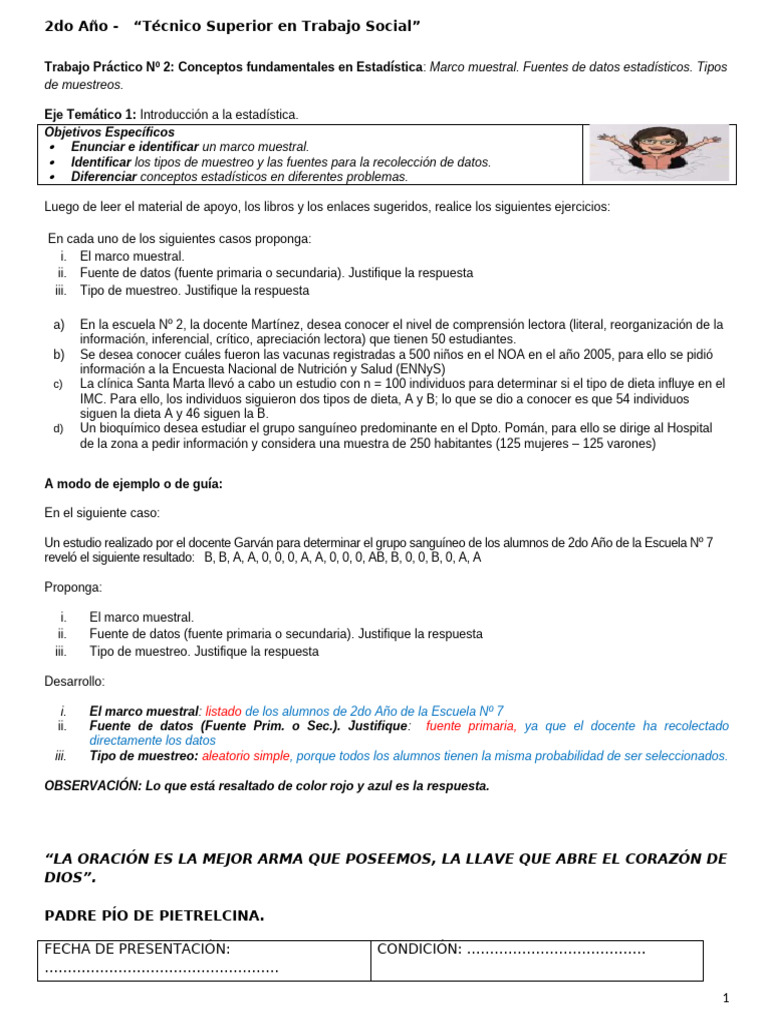Trab Prác N°2 T.S | PDF | Muestreo (Estadísticas)