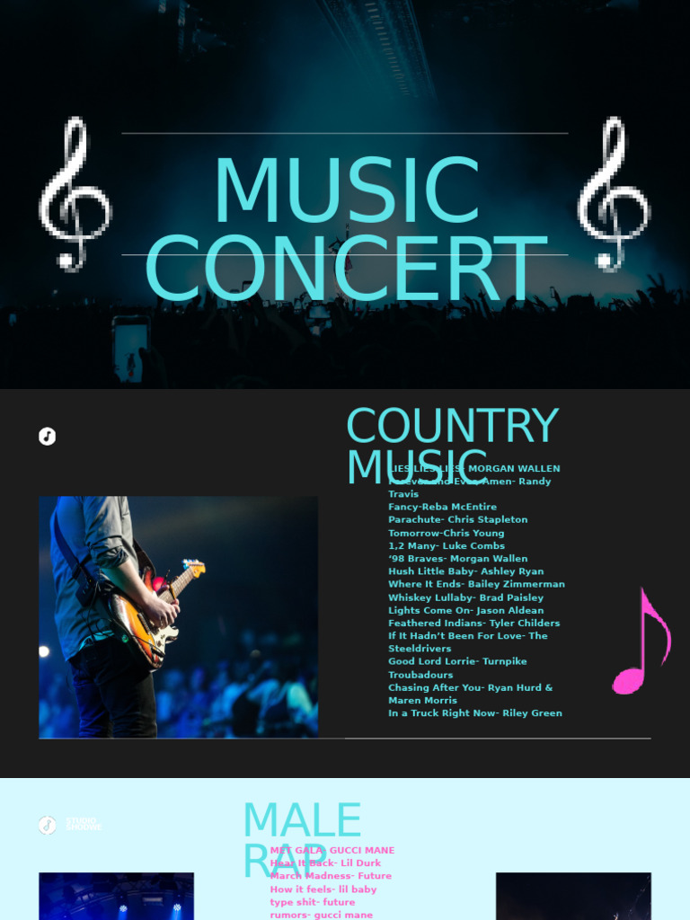 Blue and Black Modern Music Concert Presentation | PDF | American ...