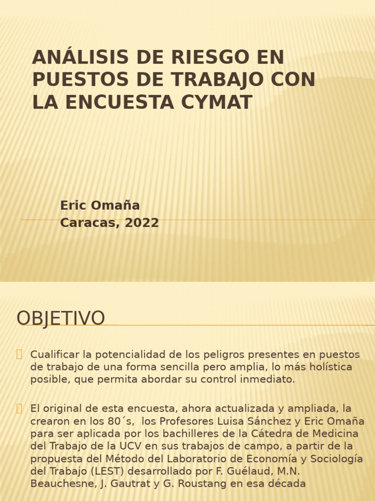 Análisis Riesgo Encuesta Cymat | PDF | Ventilación (Arquitectura) | Seguridad y salud ocupacional