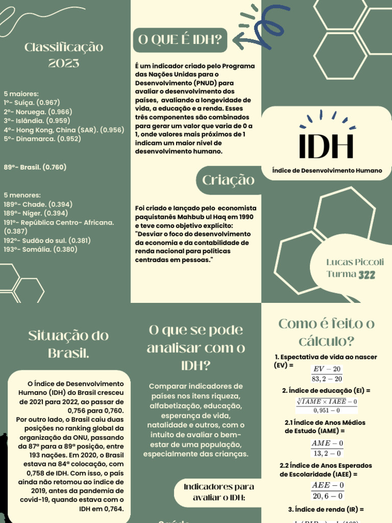 IDH: Ranking e Cálculo do Desenvolvimento | PDF | Índice de ...