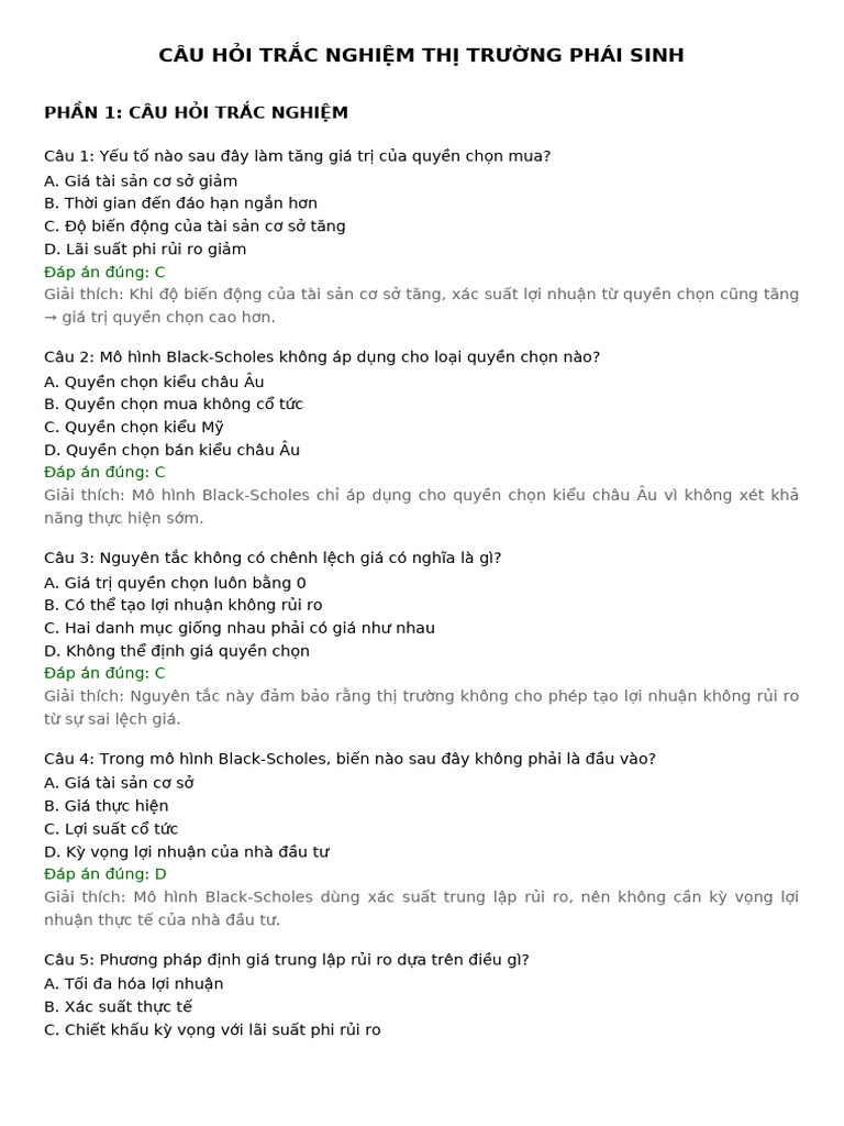 Cau Hoi Ly Thuyet Pha Sinh Va Quyen Chon | PDF