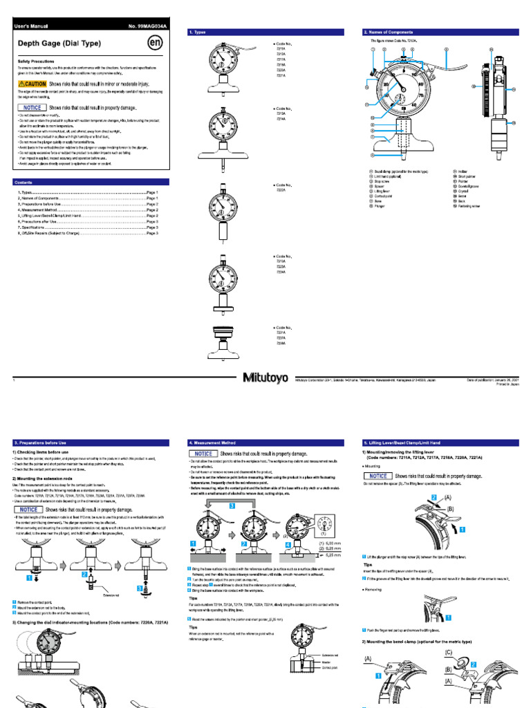 Depth Gauge Manual | PDF