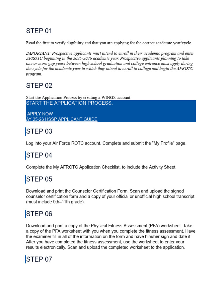 Air Force Scholarship Process | PDF | Educational Stages
