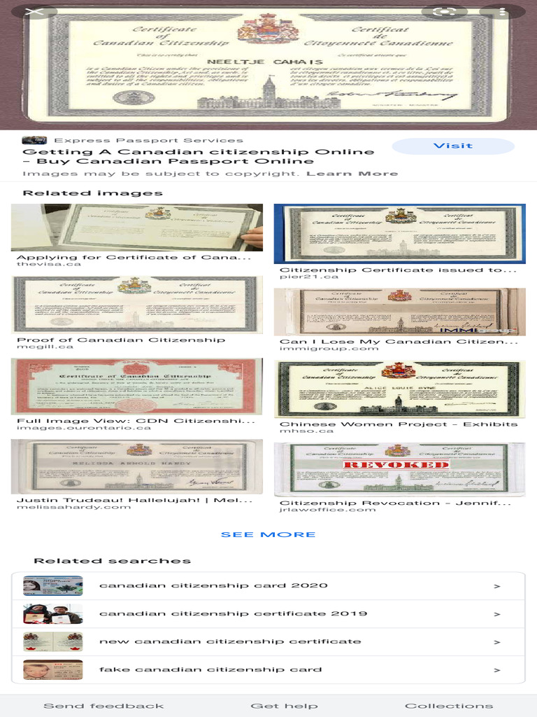 Example of Canadian Citizenship Certificate - Google Search | PDF
