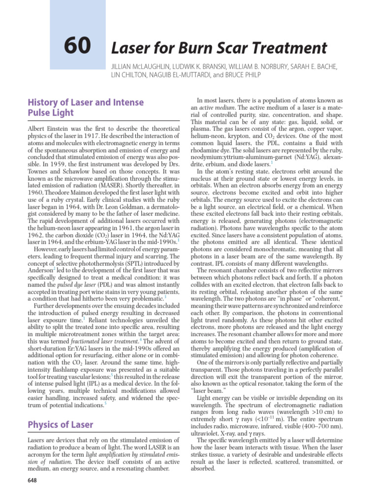 Laser Treatments for Burn Scars | PDF | Laser | Photon