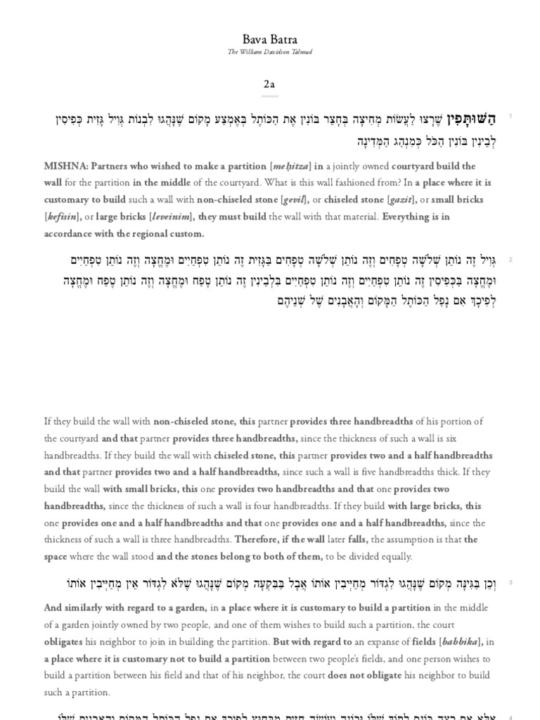 Babylonian Talmud Bava Batra | PDF | Jewish Belief And Doctrine ...