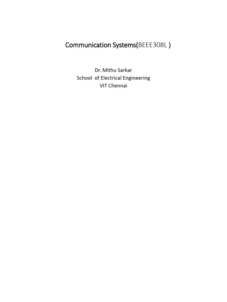 Communication System Mithu Sarkar Notes | PDF | Modulation | Radio Spectrum